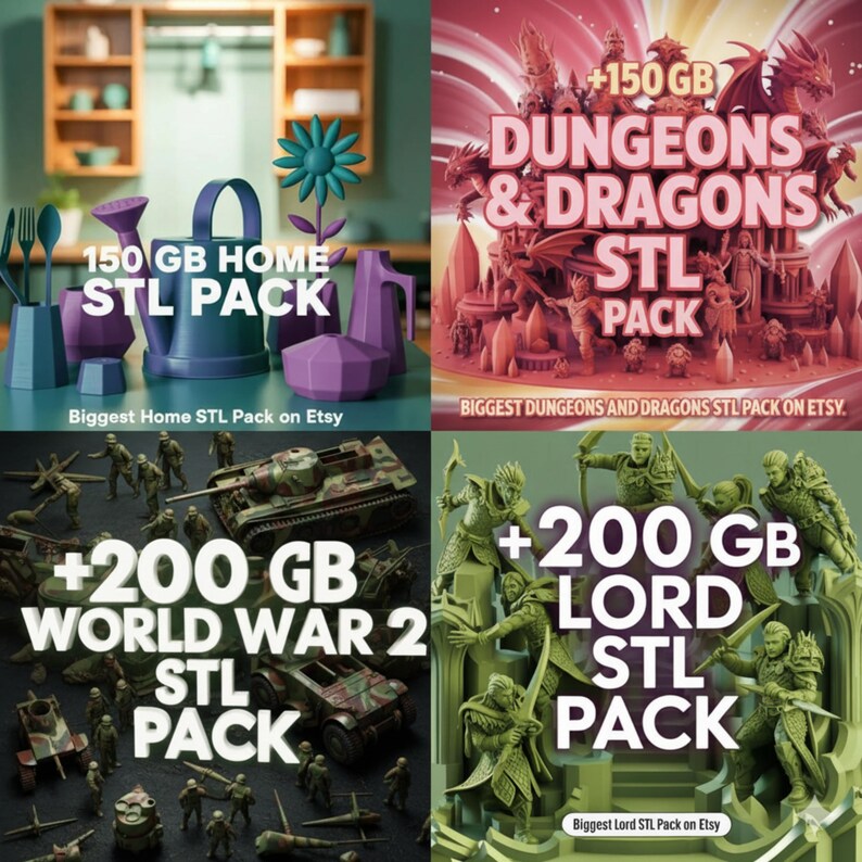 STL Pack 160,000+ 3D Model STL Files: Mega Pack for 3D Printing ...