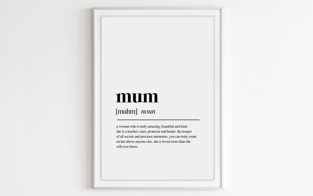 Mum Noun Wall Art | Mother Quote Print | Mum Gift | Mothers Day Gift - Etsy