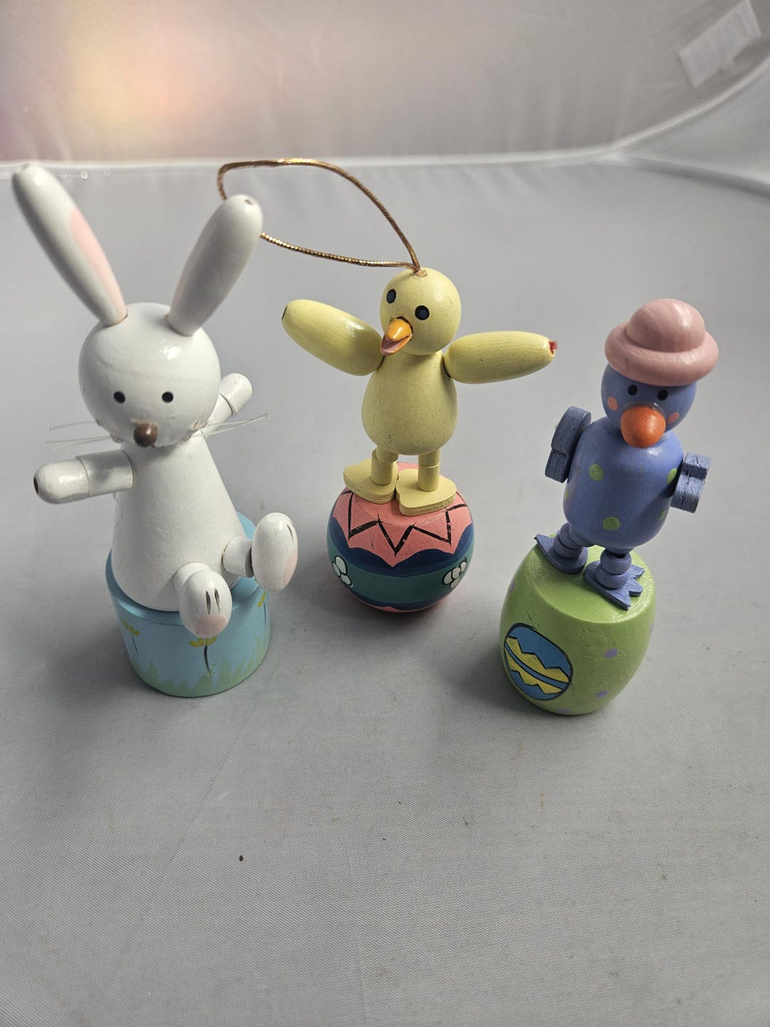 Easter Bunny. Chick and Duck? Wooden Push Ups - Etsy