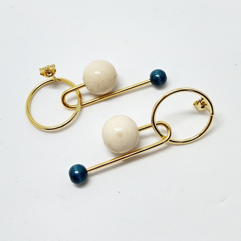 Gold Dangle Earrings Mod - Etsy UK