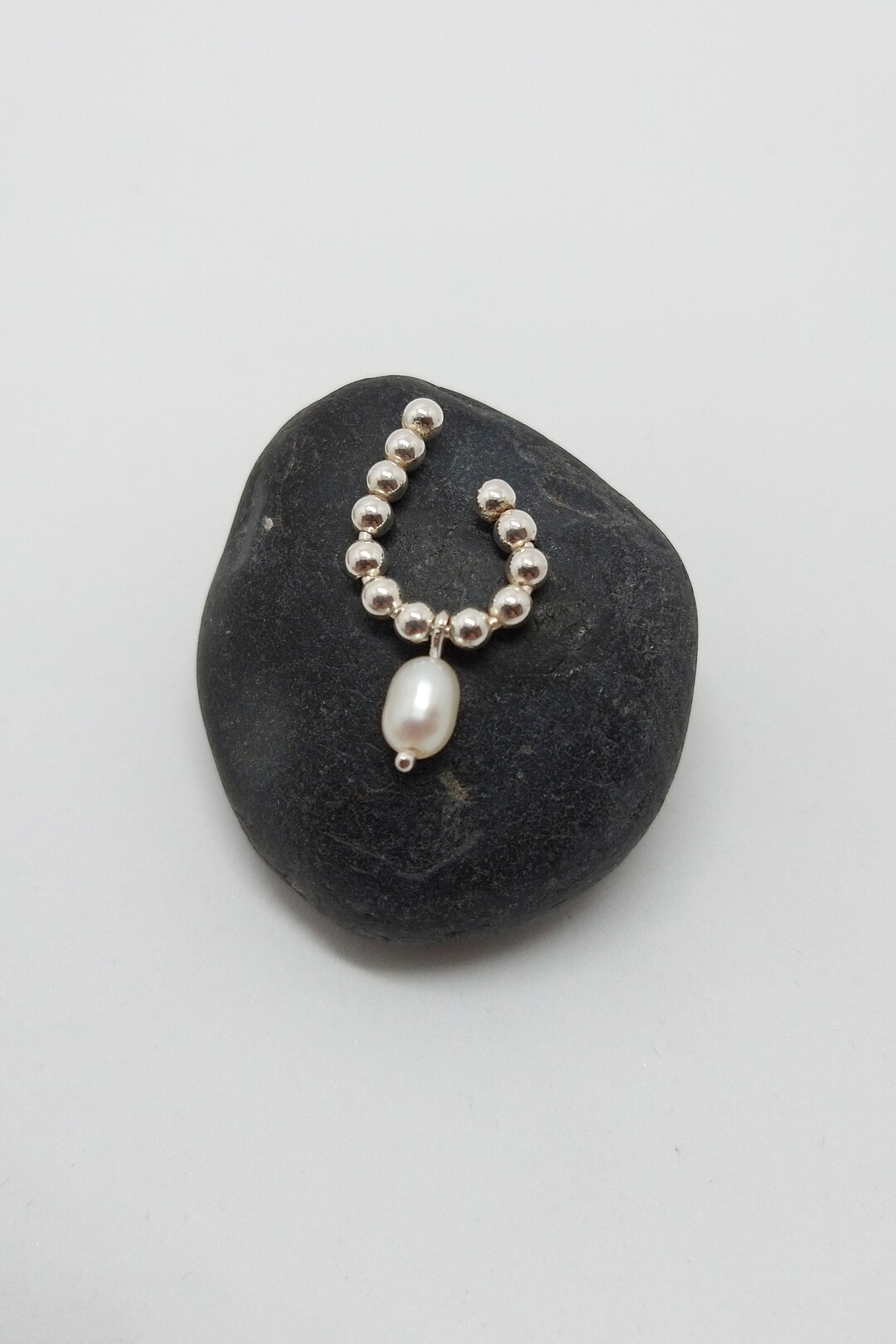 Pearl Ear Cuff, Sterling Silver, Bora Pearl Ear Cuff - Etsy New Zealand