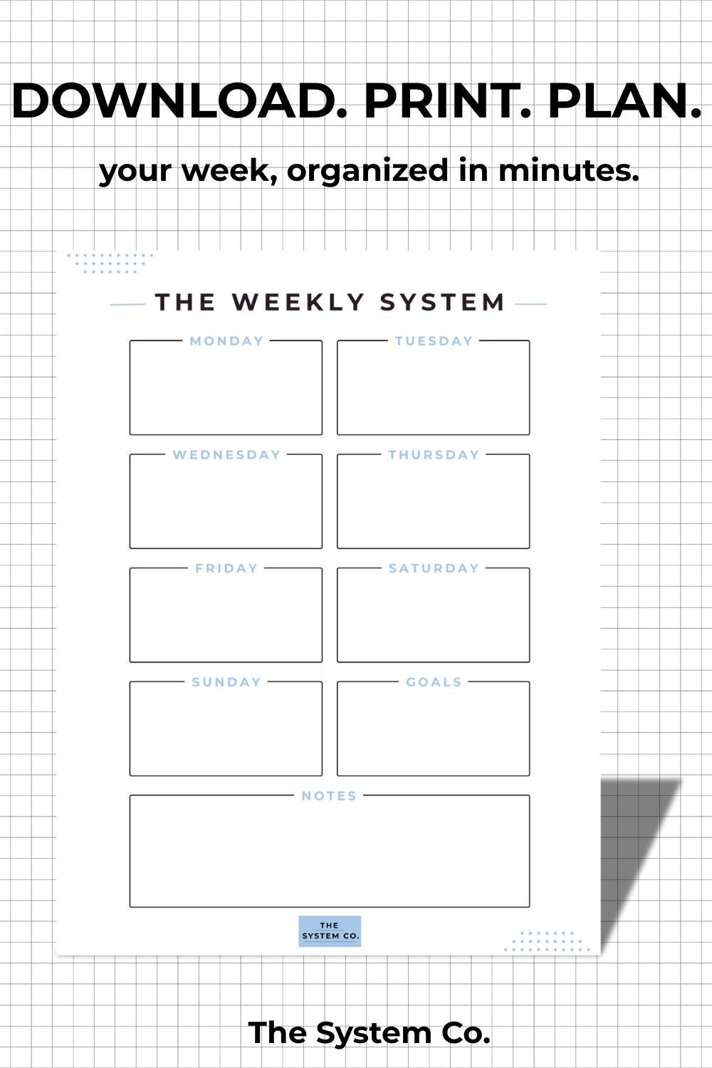 Undated Weekly Planner Printable - Etsy