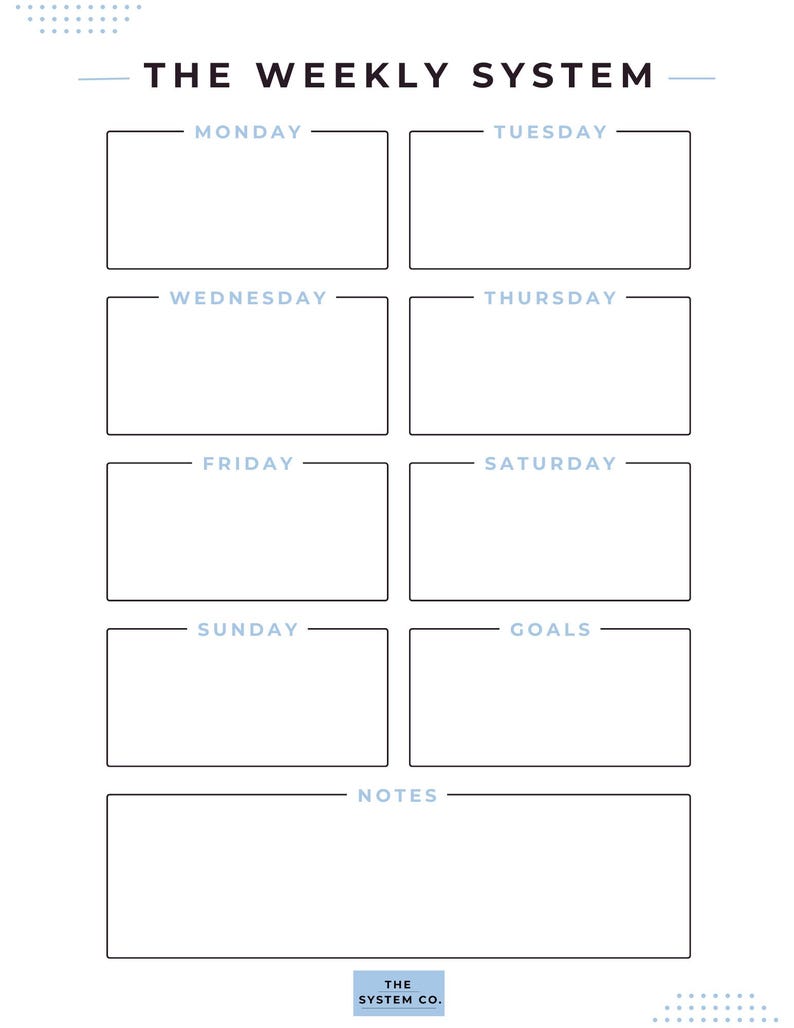 Undated Weekly Planner Printable - Etsy