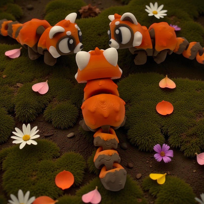 Ember the Flexi Red Panda – 3D Printed Desk Toy - Etsy