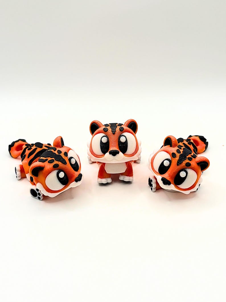 3D Printed Flexi Tiger • Articulated Tiger Toy • Flexible Fidget Animal ...