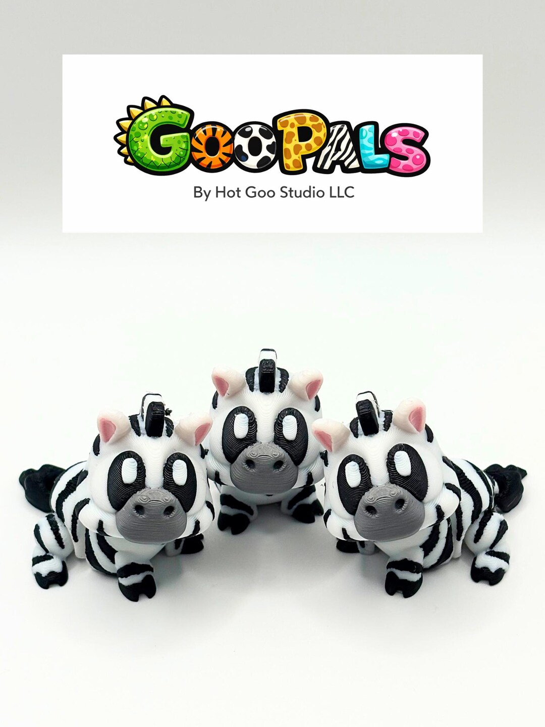 Flexi Zebra 3D Printed Articulated | Fidget Animal | Desk Pet | Hot Goo ...