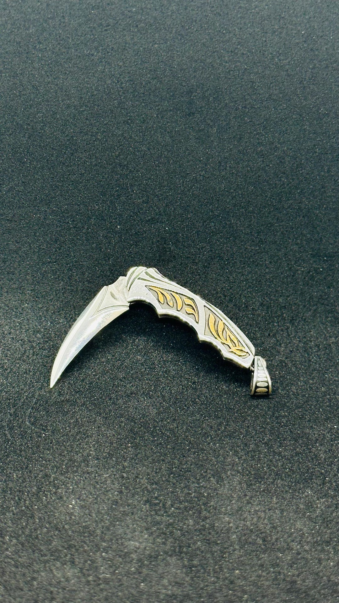 Silver Claw Pendant, 925 Sterling Silver Talon Necklace With Gold ...