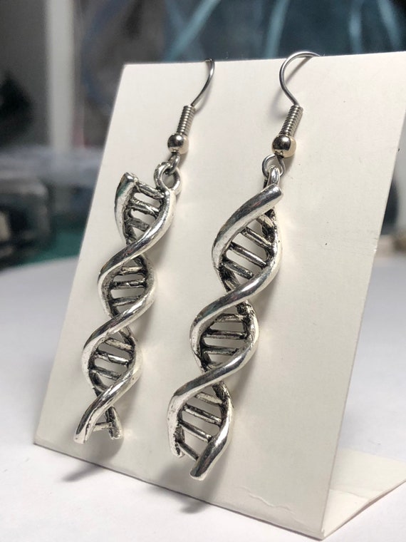 DNA Dangle Earrings Laboratory Science Jewelry Chemistry - Etsy
