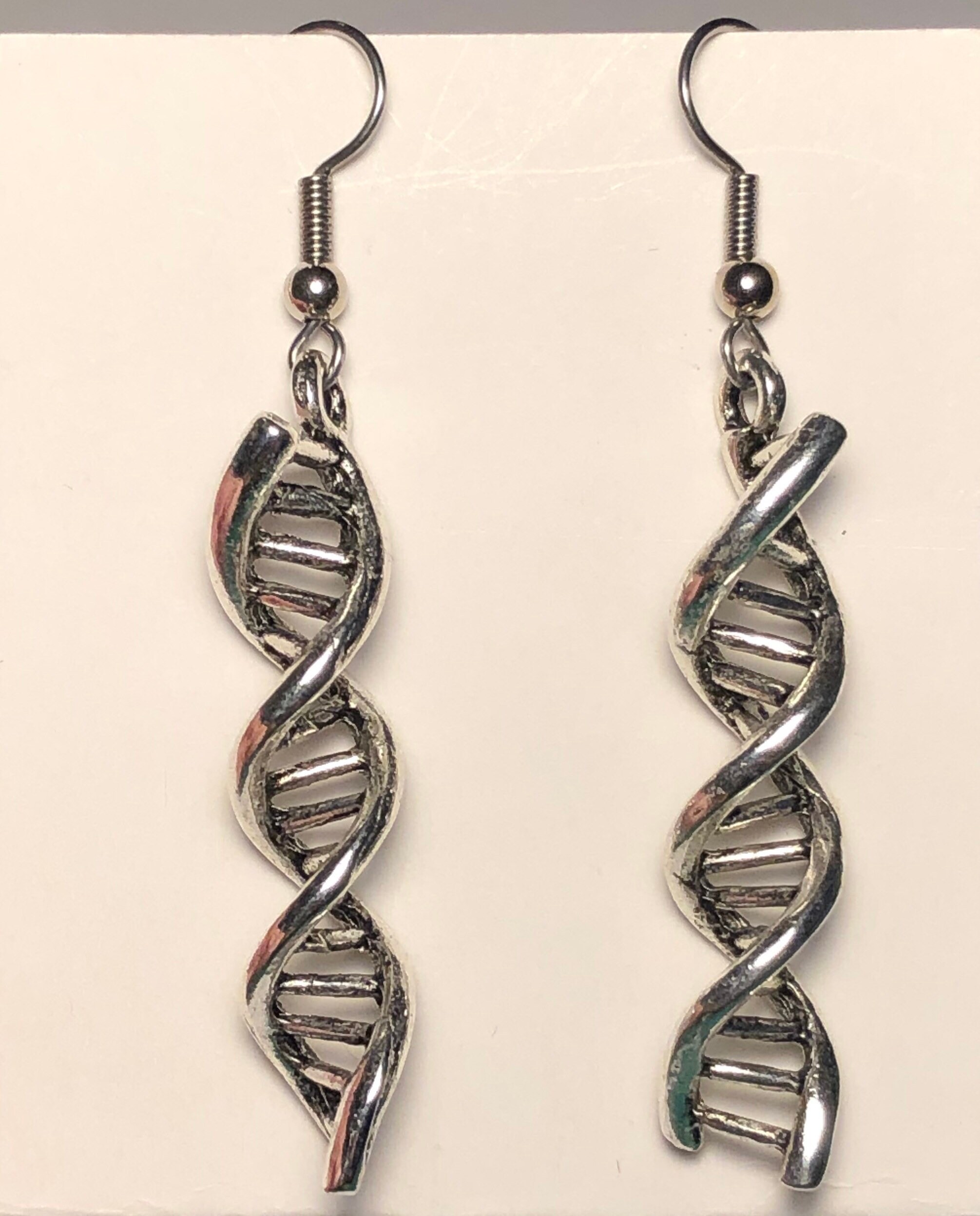 DNA Dangle Earrings Laboratory Science Jewelry Chemistry | Etsy