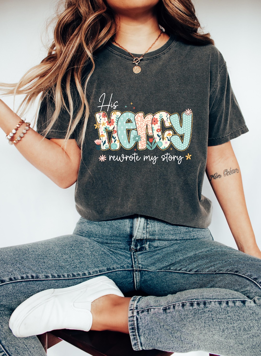 Christian Shirt His Mercy Rewrote My Story Tee, Faith Based Sweatshirt ...