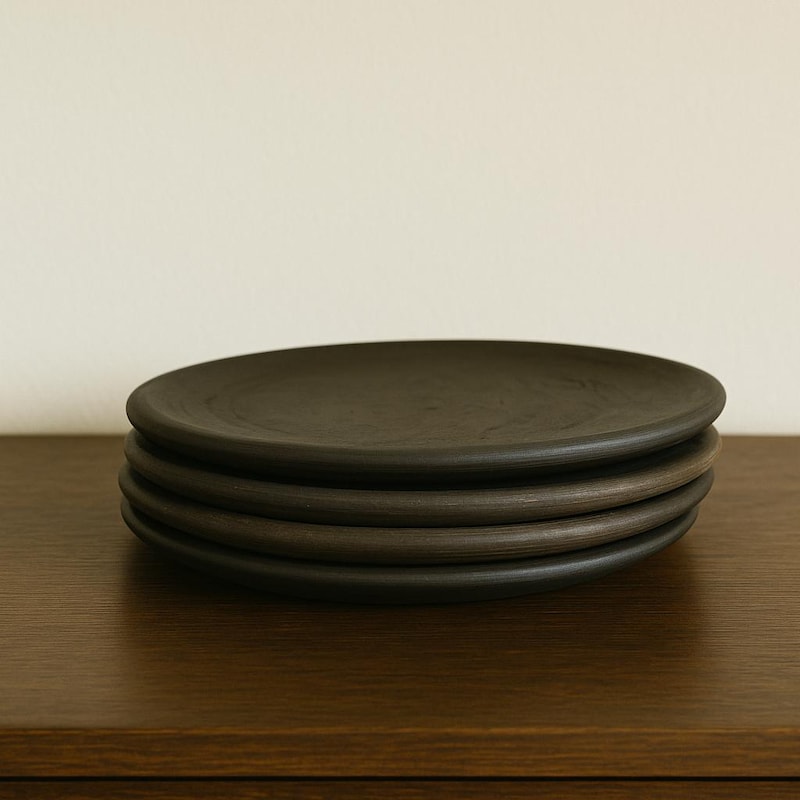 Black Clay Plates Dinnerware - Etsy UK