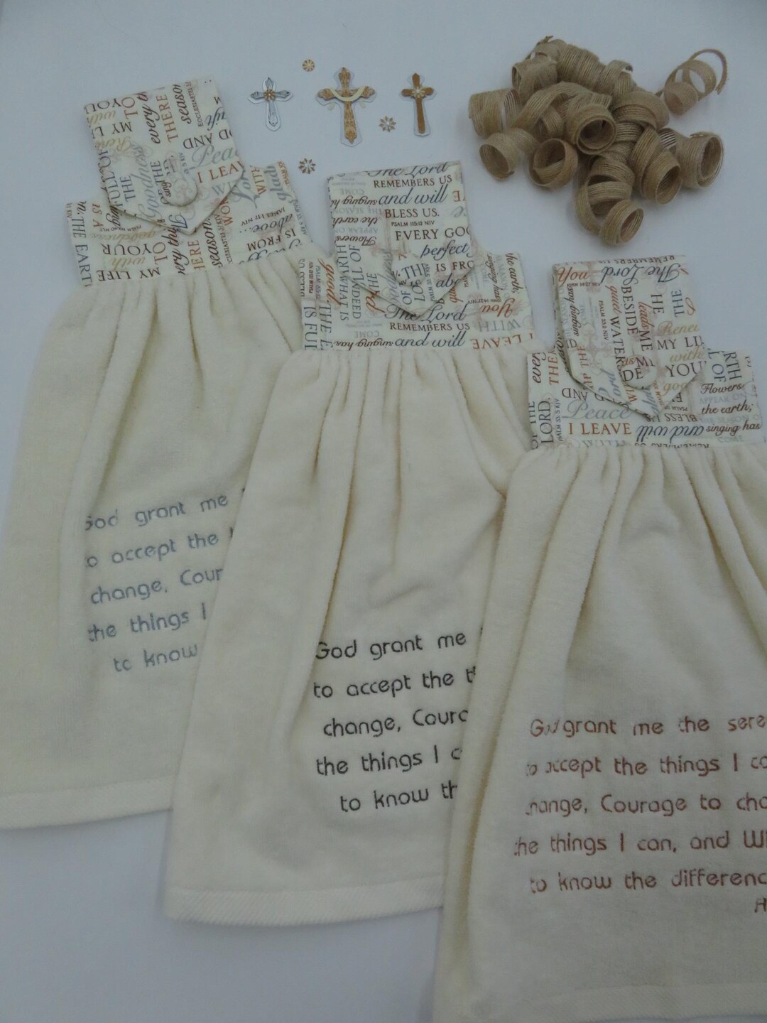 Serenity Prayer Monogram Hanging Hand Towel / Bible Versus Fabric Print ...