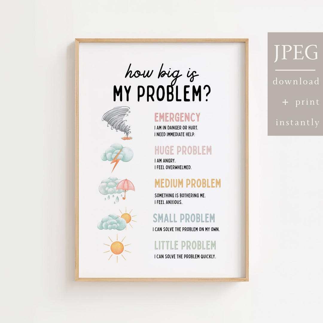 How Big is My Problem Poster | Printable Emotional Regulation Chart for ...
