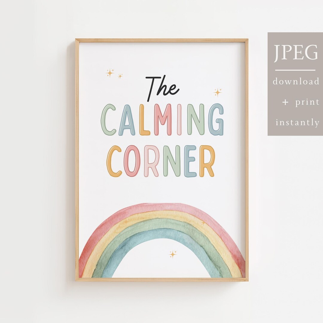 Calming Corner Poster for Kids | Printable Calm Down Corner Sign | Emotional Regulation ...