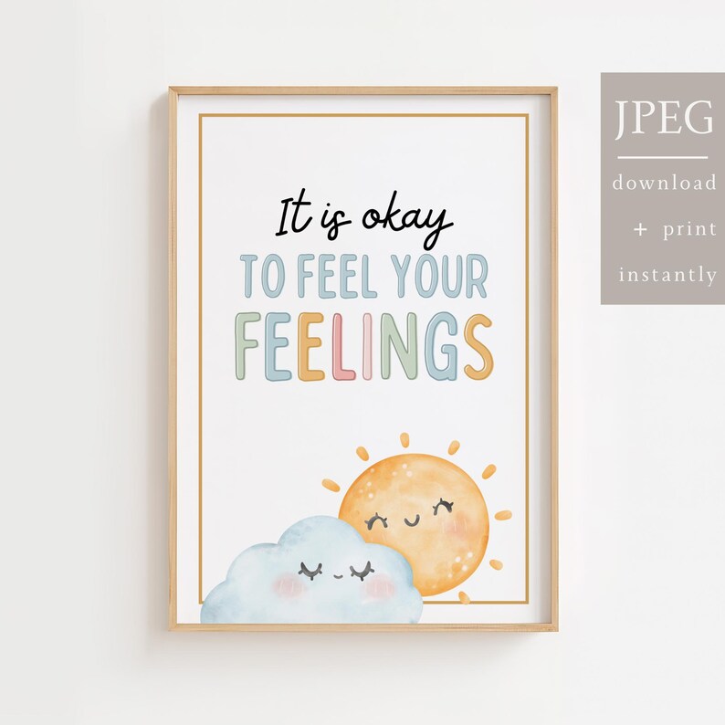 It’s OK to Feel Your Feelings Poster | Kids Emotional Awareness Wall ...