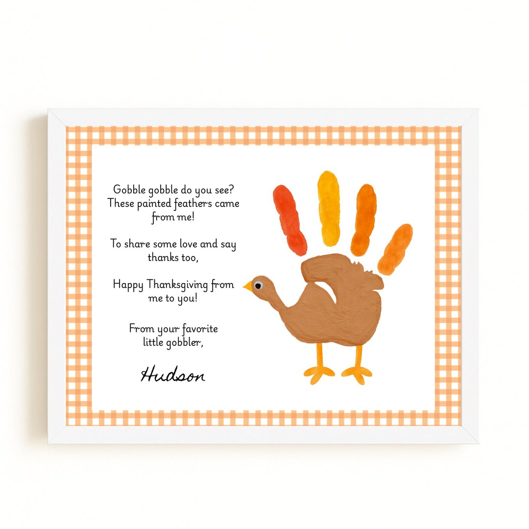 Handprint Turkey Poem Craft | Thanksgiving Card for Kids | Painted ...