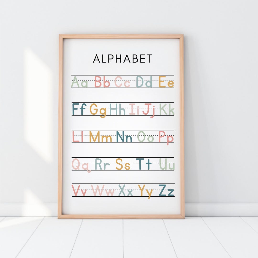 Printable Alphabet Poster for Kids | Calm Classroom Decor | Educational ...