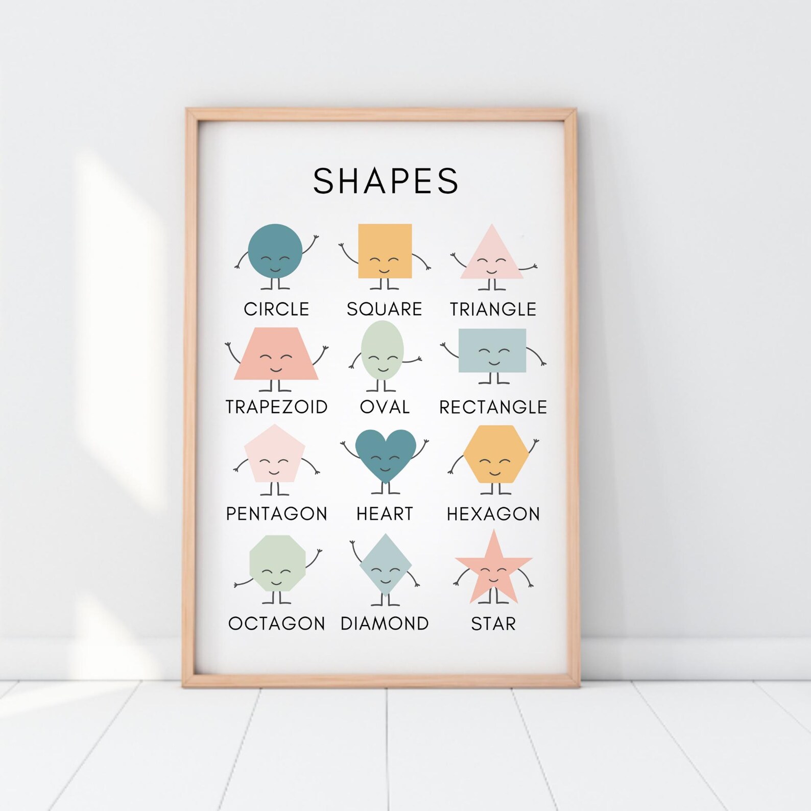 Printable Shapes Poster for Kids | Calm Classroom Decor | Educational ...