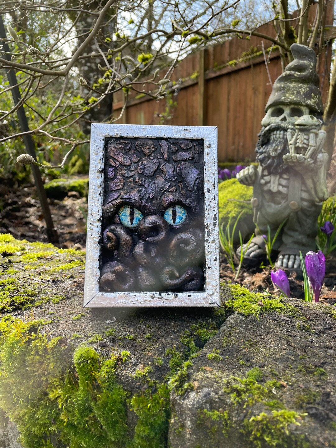 Hp Lovecraft Sculpted Cthulhu Escaping From Large Frame - Etsy