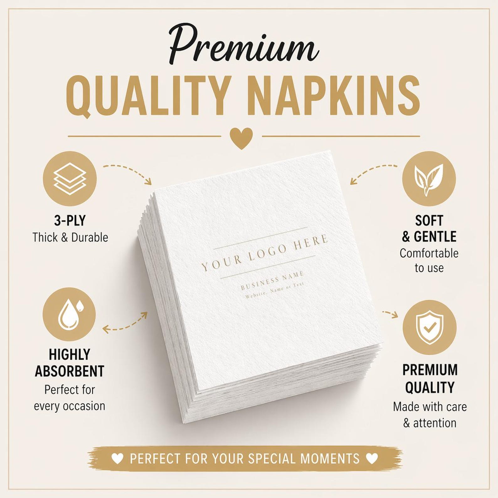 Corporate Napkins, Your Logo Napkins, Custom Printed Business Napkins ...