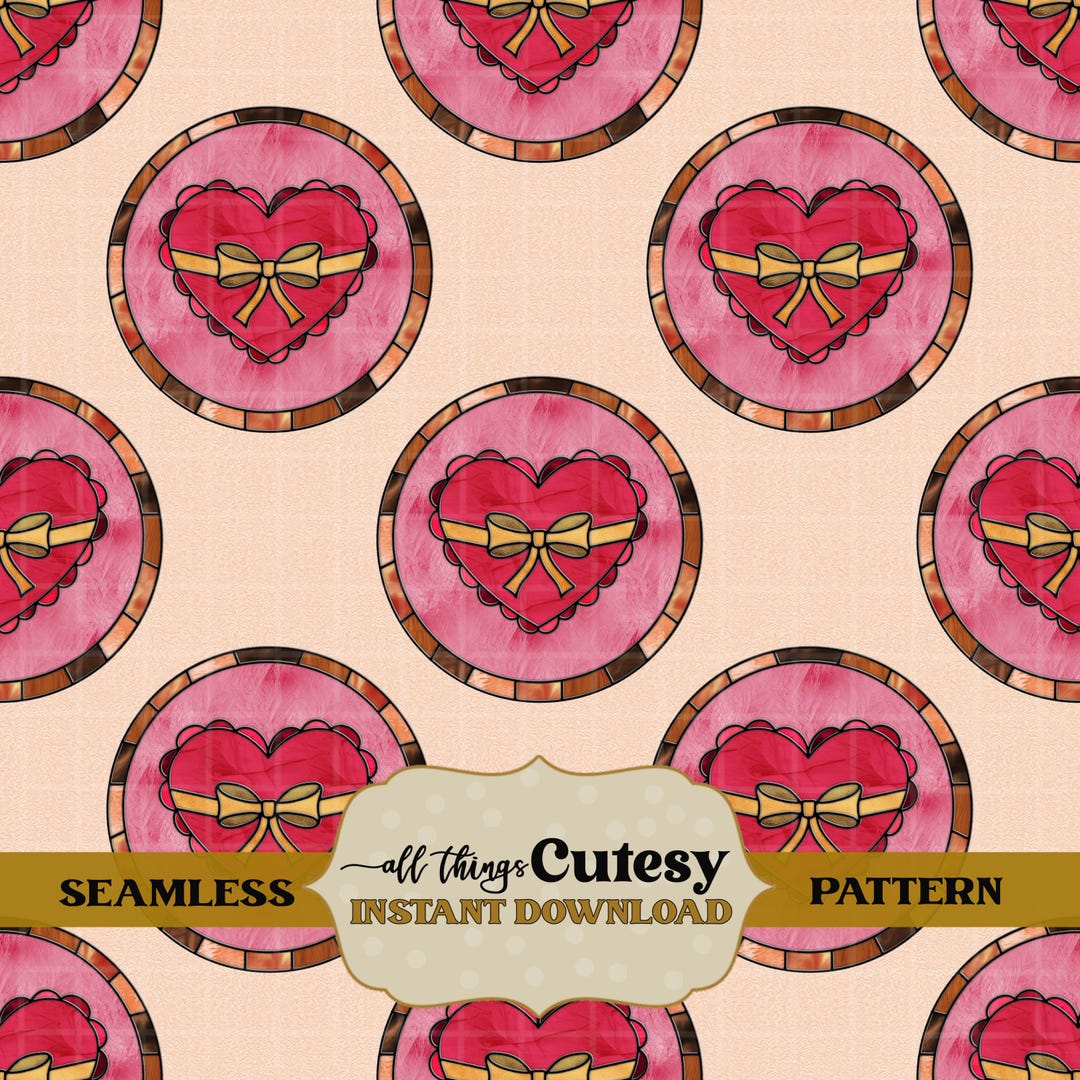 Tan Valentine Box of Chocolates Seamless Pattern PNG, Stained Glass ...