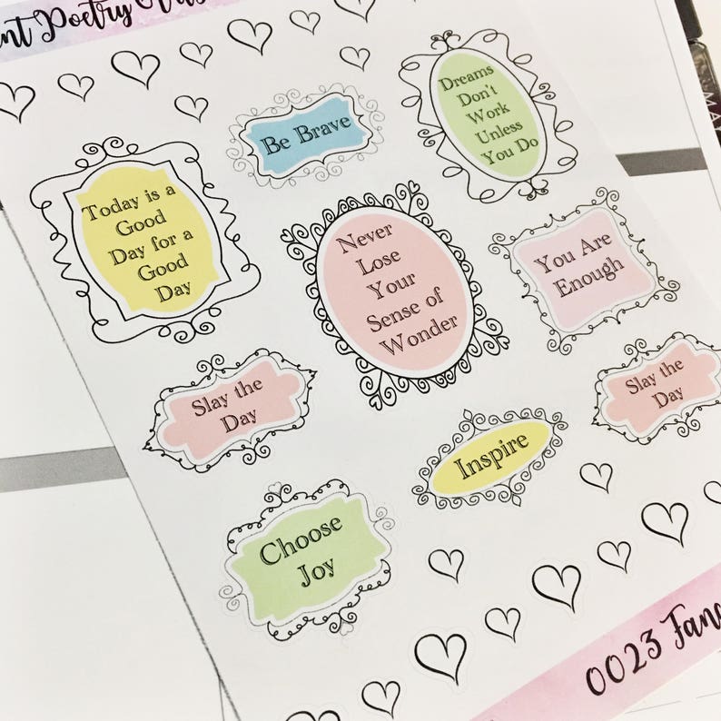 0023 Fancy Pastel Quote Boxes Half Boxes Full Boxes Sheet of - Etsy