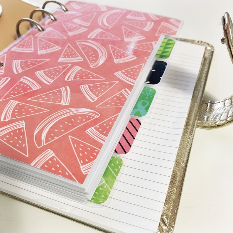 Personal Sized Laminated Dividers for Filofax Kate Spade Agenda Kikki-k ...
