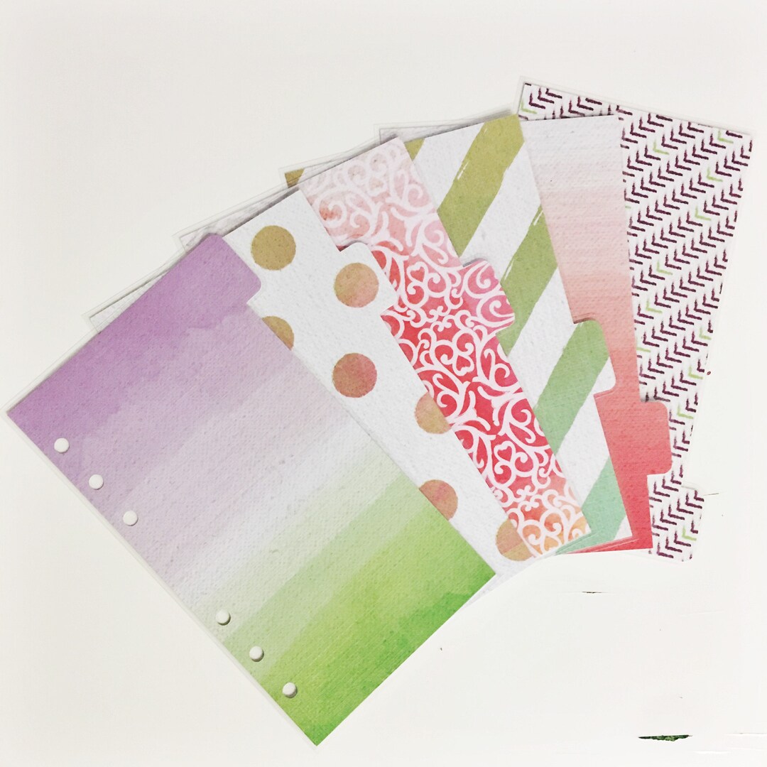 Personal Sized Laminated Dividers for Filofax Kate Spade Agenda Kikki-k ...
