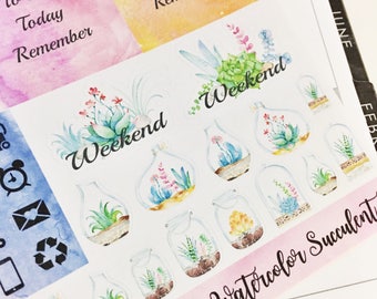 0012 Colorful Watercolor Camera Sticker Set 2 Sheet Sampler