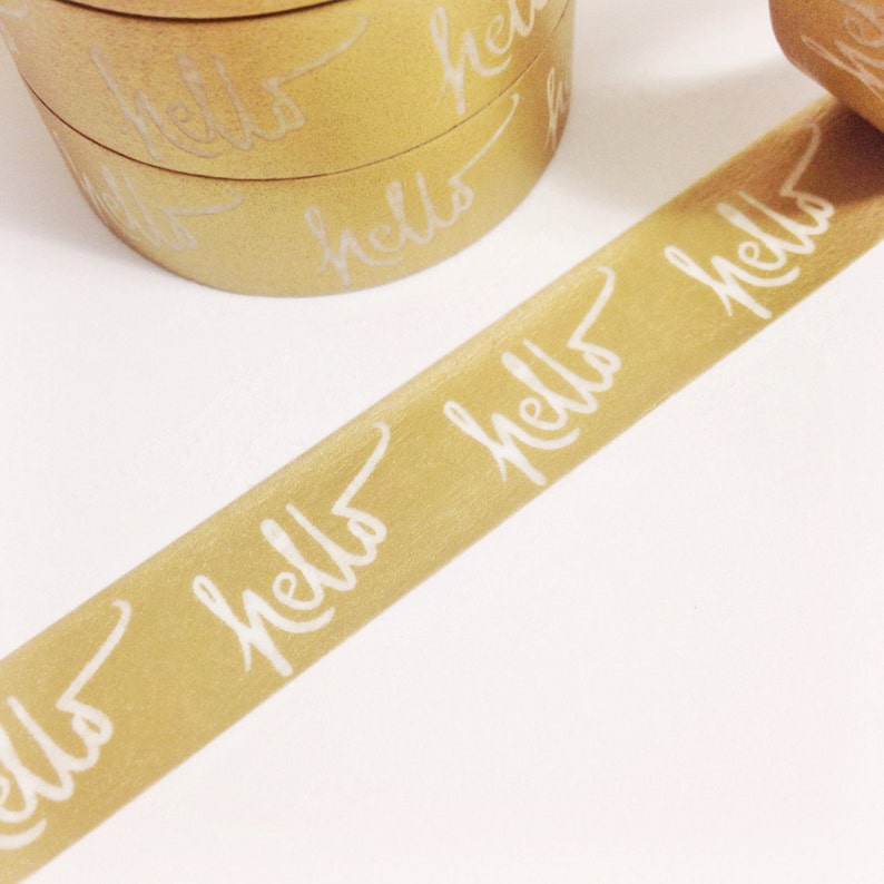 Bright Shiny Metallic Gold Hello Washi Tape 11 Yards 10 Meters - Etsy