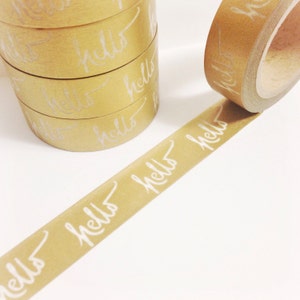 Bright Shiny Metallic Gold Hello Washi Tape 11 Yards 10 Meters - Etsy