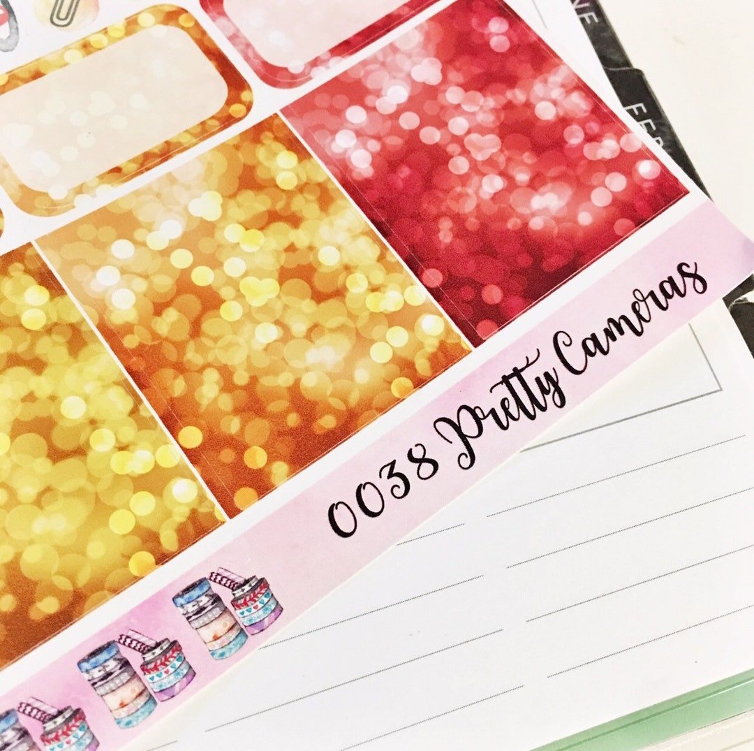 0038 Gold and Red Camera and Bokeh Sticker Set Sampler Stickers Planner ...