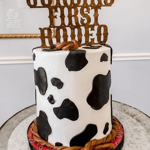 Personalized First Rodeo Birthday Cake Topper Cowboy - Etsy