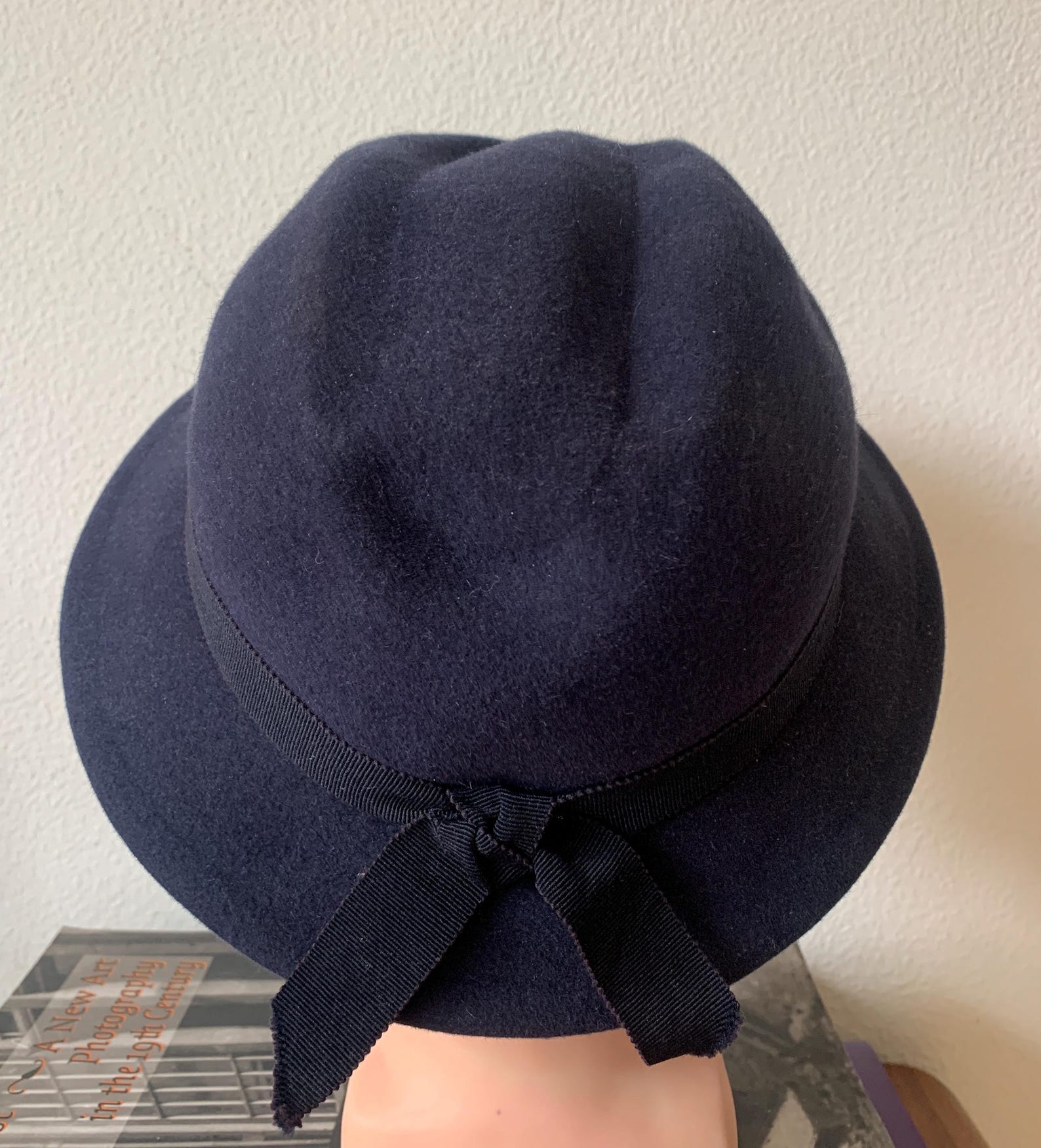 Vintage Wool Hat | Adolf | Dark Blue Hat | Soft Felt Hat | Ladies Hat ...