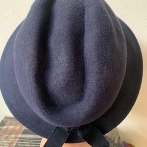 Vintage Wool Hat | Adolf | Dark Blue Hat | Soft Felt Hat | Ladies Hat ...