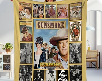 Gunsmoke Movie Fleece Blanket, Gunsmok.e Western Cowboy TV Series Retro ...