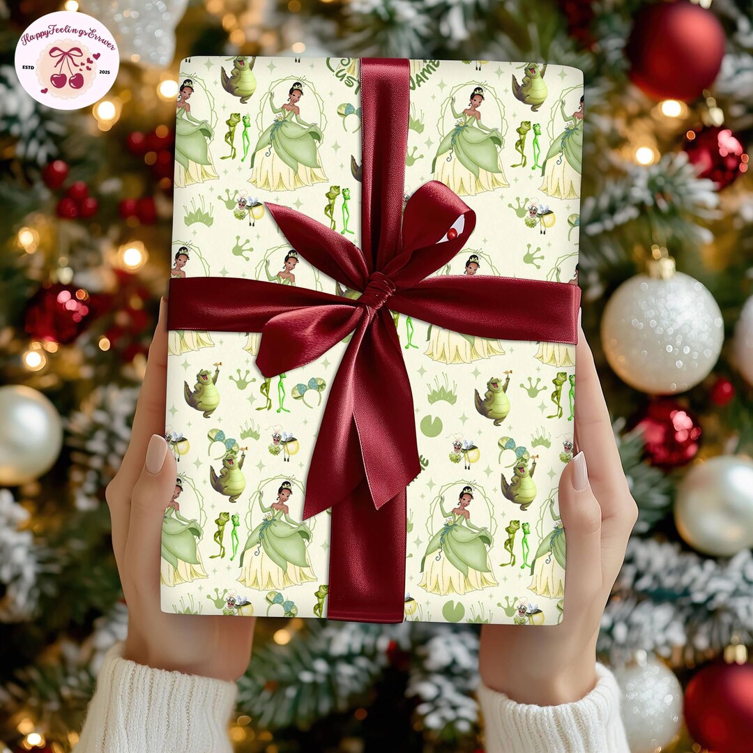 Personalized Tiana Disneyprincess Wrapping Paper,retro Disneyland Girl ...