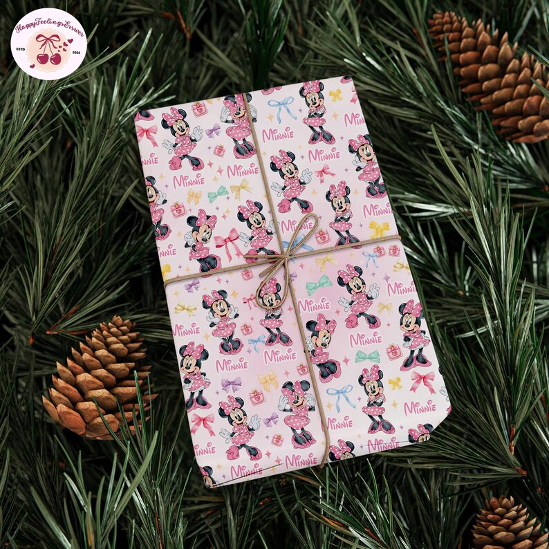 Disneyland Custom Mickey and Friends Watercolor Coquette Bow Christmas ...