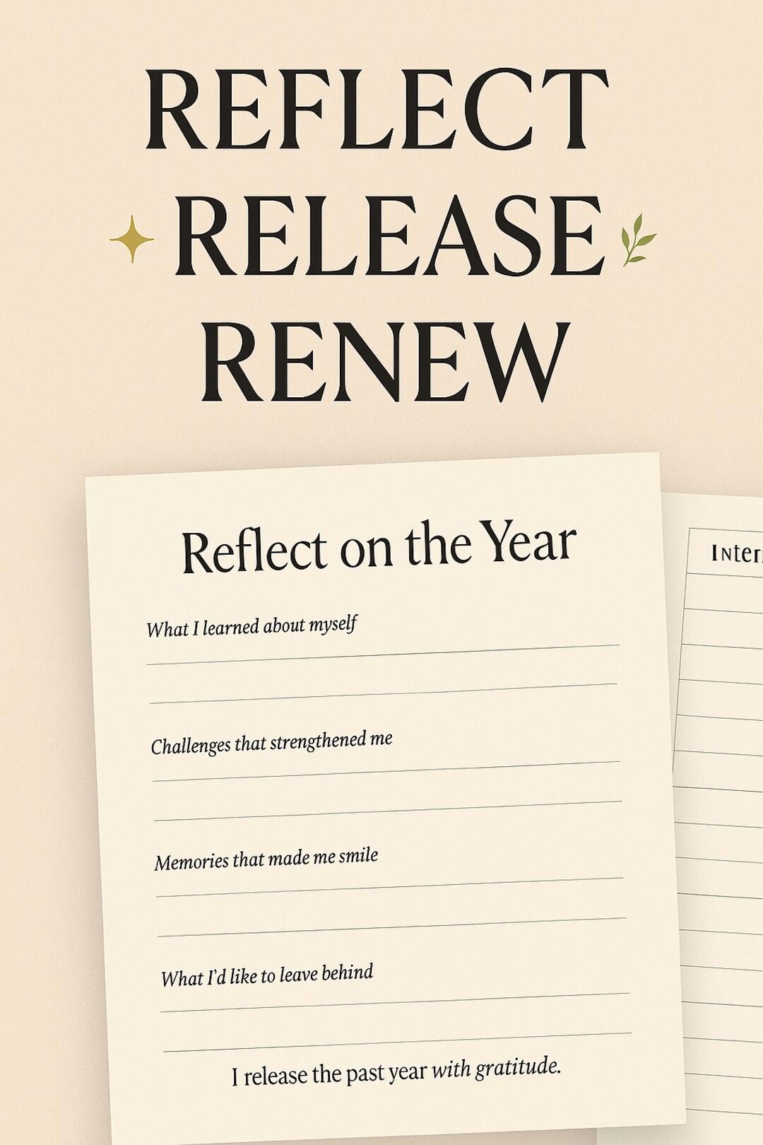 End of Year Reflection Journal: Gratitude + Intentions Planner for 2025 ...