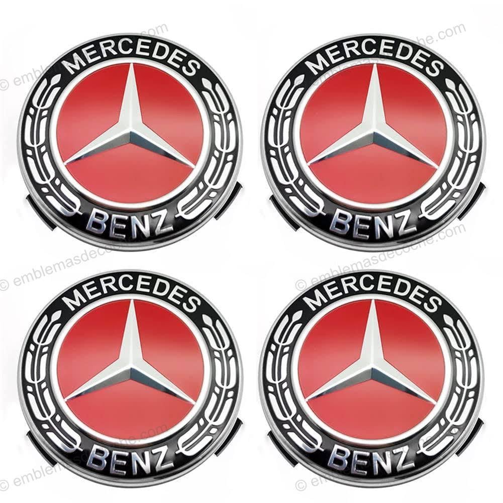 Classic Red Wheel Center Caps for Mercedes Benz 75mm - Etsy