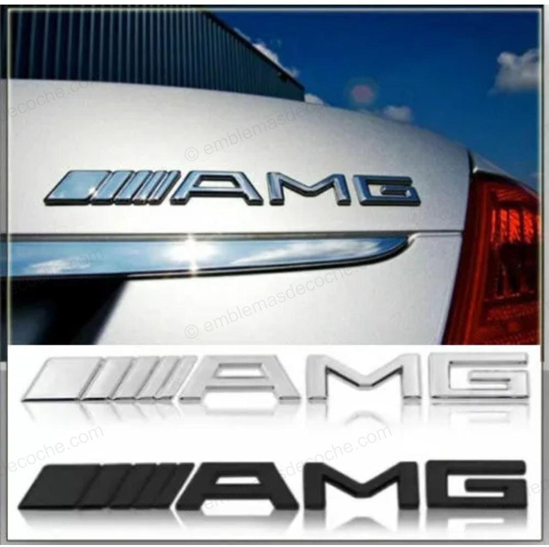 Mercedes Benz AMG Tailgate Logo Emblem Silver Chrome Black Sticker - Etsy