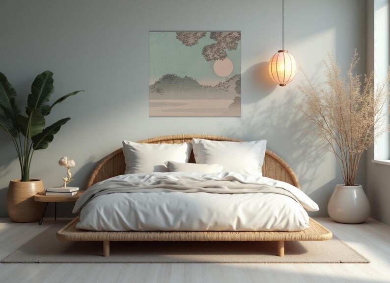 Japandi Sage Green Moon Canvas: Large Square Canvas Wall Art - Etsy Canada