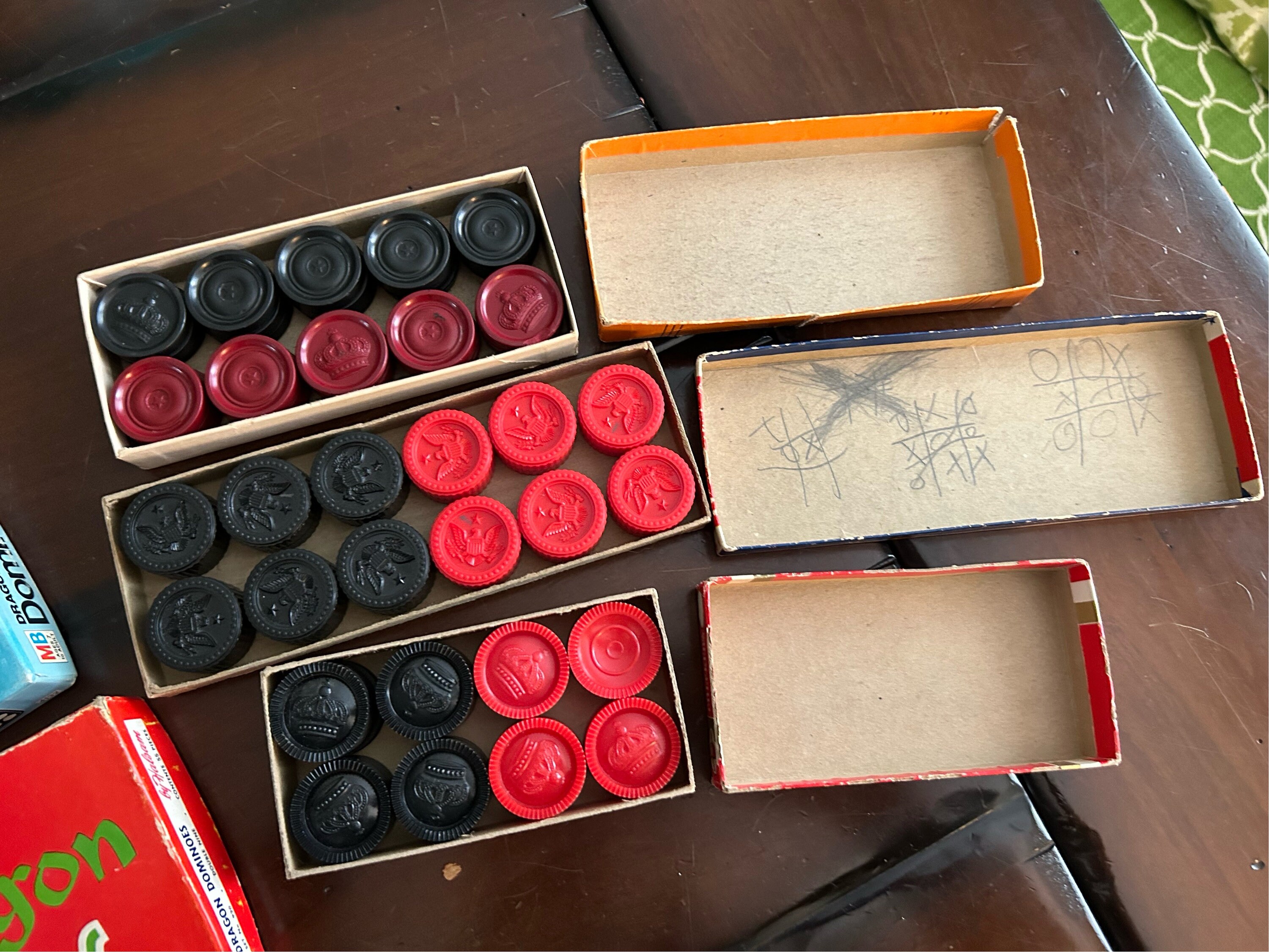Vintage Checkers and Dominos Original Boxes Family Game Night Game Room ...