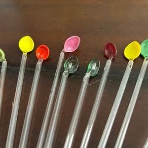 Vintage Glass Swizzle Stick Spoon Straw Collection Retro Bar Glamour ...
