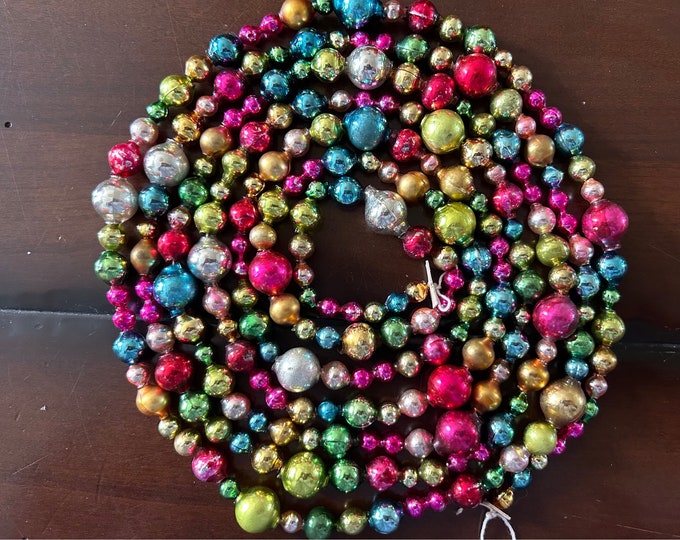 Vintage Multi Color Mercury Glass Christmas Garland Victorian Style ...