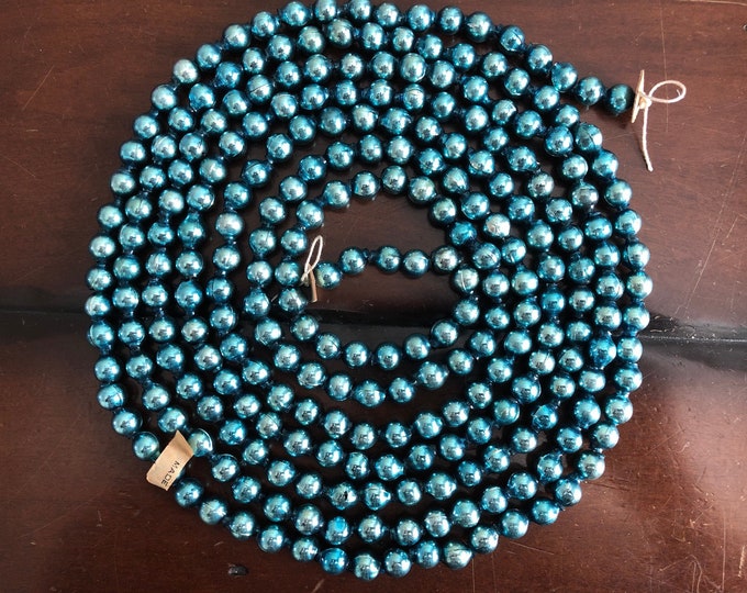 Vintage Mercury Glass Garland Blue Glass Christmas Garland 100 Glass ...