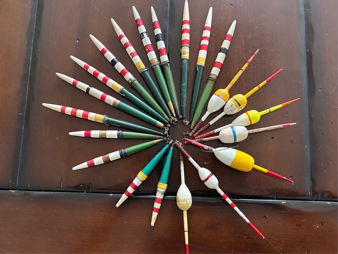 Vintage Wood Fishing Quill Vintage Wood Fish Float Hand Painted Vintage ...