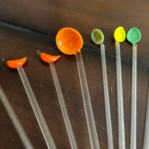 Vintage Glass Swizzle Stick Spoon Straw Collection Retro Bar Glamour ...
