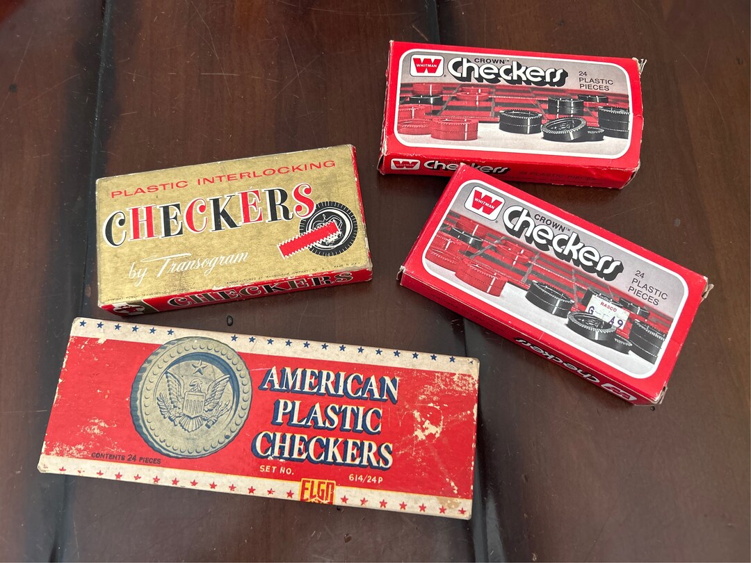 Vintage Checkers and Dominoes Original Boxes Family Game Night Game ...