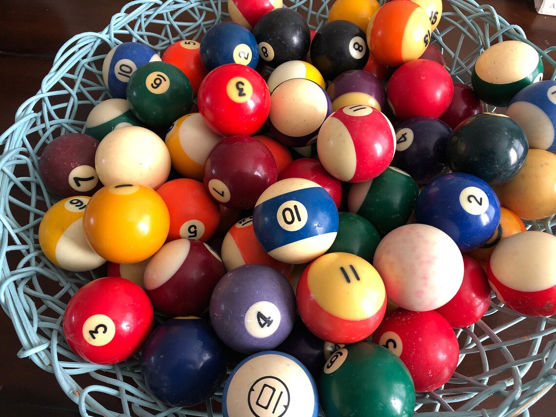 Vintage Pool Balls Assorted Set Billiards Game Room Man Cave - Etsy